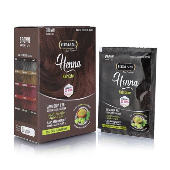 Hemani Henna Natural Hair Color 60g – Brown - The Living Basics