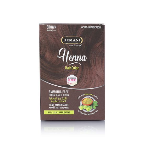Hemani Henna Natural Hair Color 60g – Brown - The Living Basics